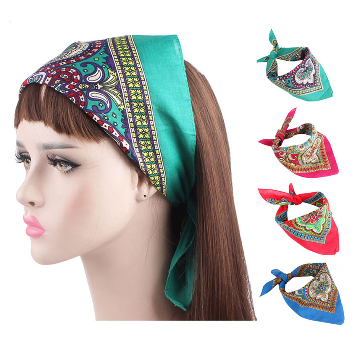 Paisley Cowboy Bandanas 12 Pack 22 Inch Novelty Handkerchief Headbands ...